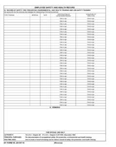 AF Form 55 – Employee Safety And Health Record | Finder Doc