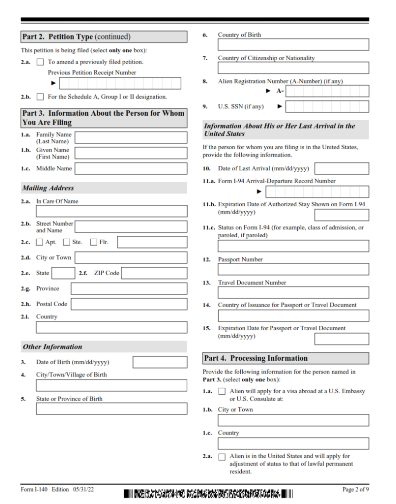 I-140 Form – Immigrant Petition for Alien Workers | Finder Doc