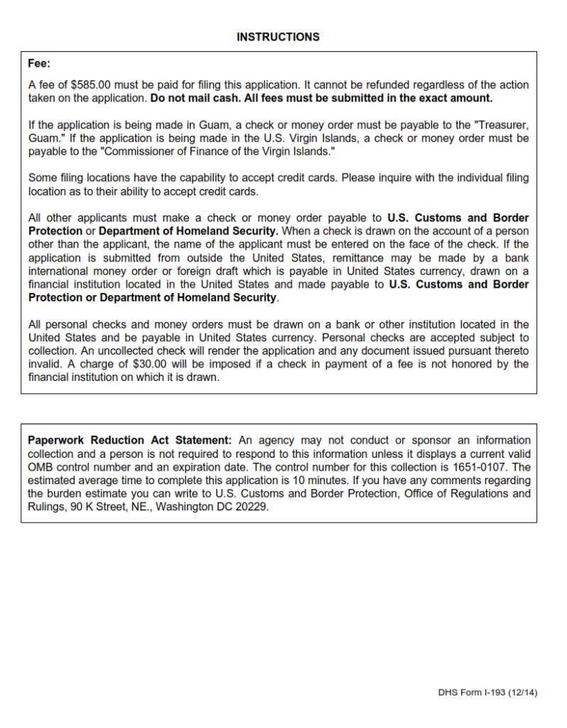 I-193 Form – Application for Waiver of Passport and/or Visa | Finder Doc