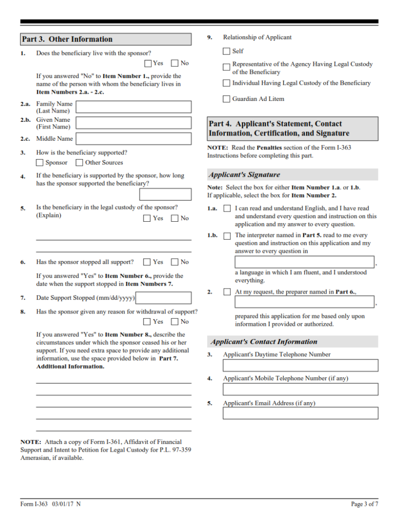 I-363 Form – Request to Enforce Affidavit of Financial Support and ...