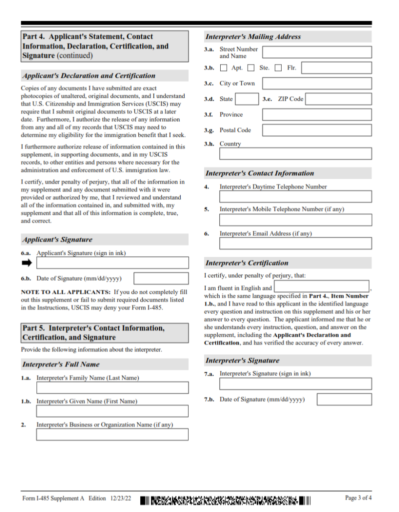 I 485 Supplement A Form Supplement A To Form I 485 Adjustment Of I 485 Supplement A Form Supplement A To Form I 485 Adjustment Of