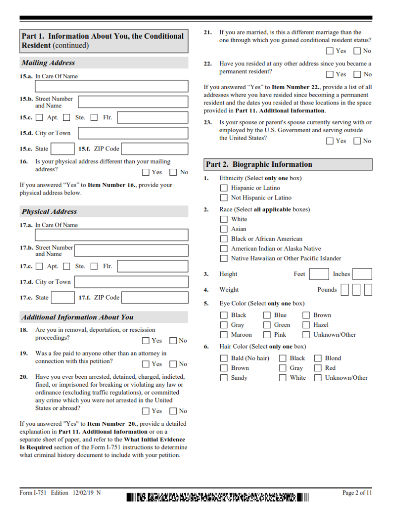 I-751 Form – Petition to Remove Conditions on Residence | Finder Doc