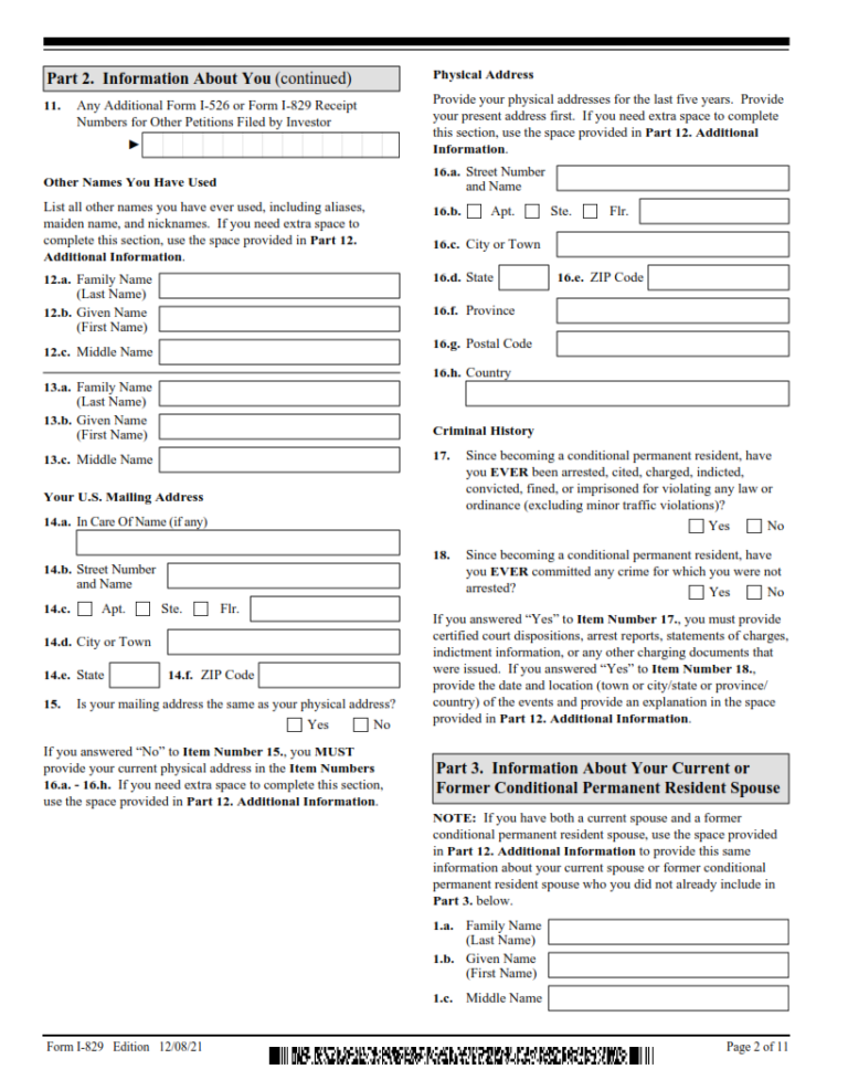 I-829 Form – Petition by Investor to Remove Conditions on Permanent Resident Status | Finder Doc