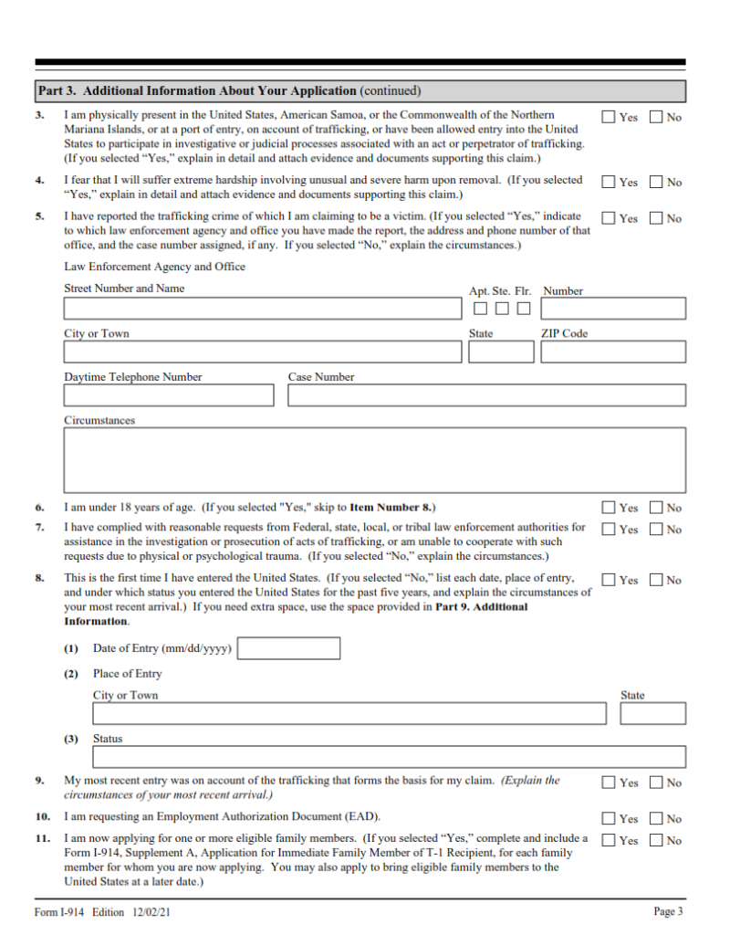 I-914 Form – Application for T Nonimmigrant Status | Finder Doc