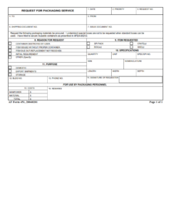 AF Form 451 – Request For Packaging Service | Finder Doc