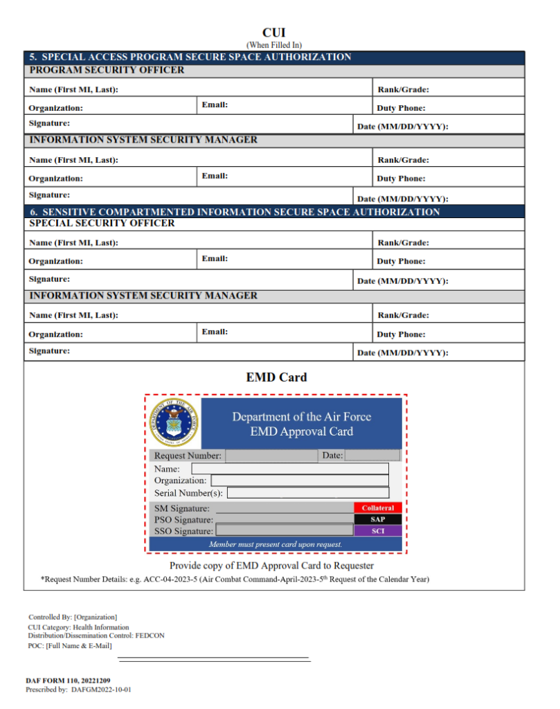 Daf Form 110 Daf Electronic Medical Device Request Form And Approval