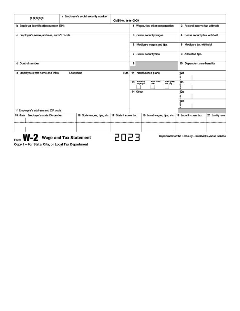W2 Form 2023 Printable – IRS Form W-2 Fillable | Finder Doc