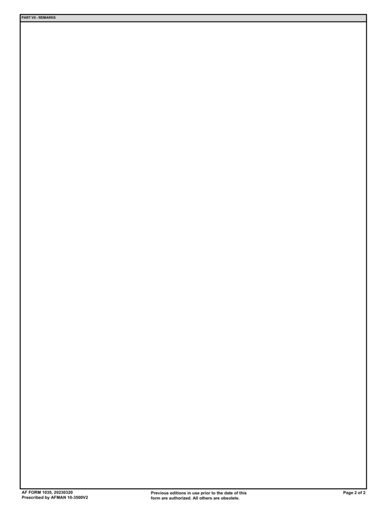 AF 1035 Form – Afspecwar Evaluation Form | Finder Doc