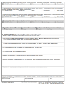AF Form 724 – Airman Comprehensive Assessment Worksheet (2lt Thru Col ...