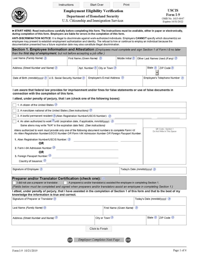 I9 Form 2023 Printable, Fillable PDF - 2023 I-9 Form