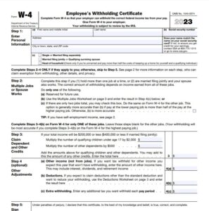 W4 Form 2023 Printable, Employee's Withholding Certificate
