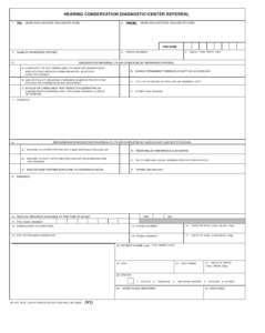 AF Form 1672 – Hearing Conservation Diagnostic Center Referral | Finder Doc