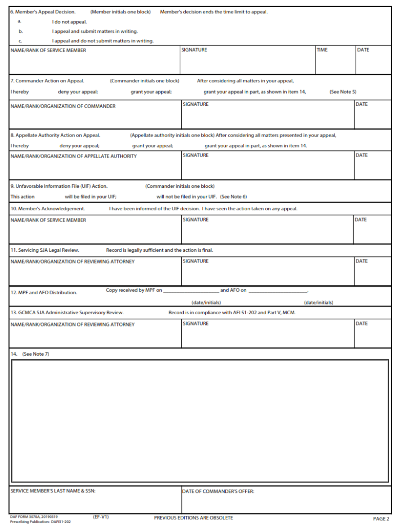 AF Form 3070A – Record Of Nonjudicial Punishment Proceedings (Ab Thru ...